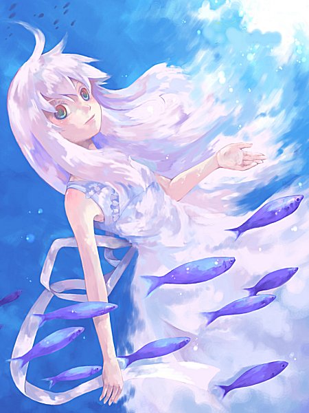 girl and fish (in Clipart)